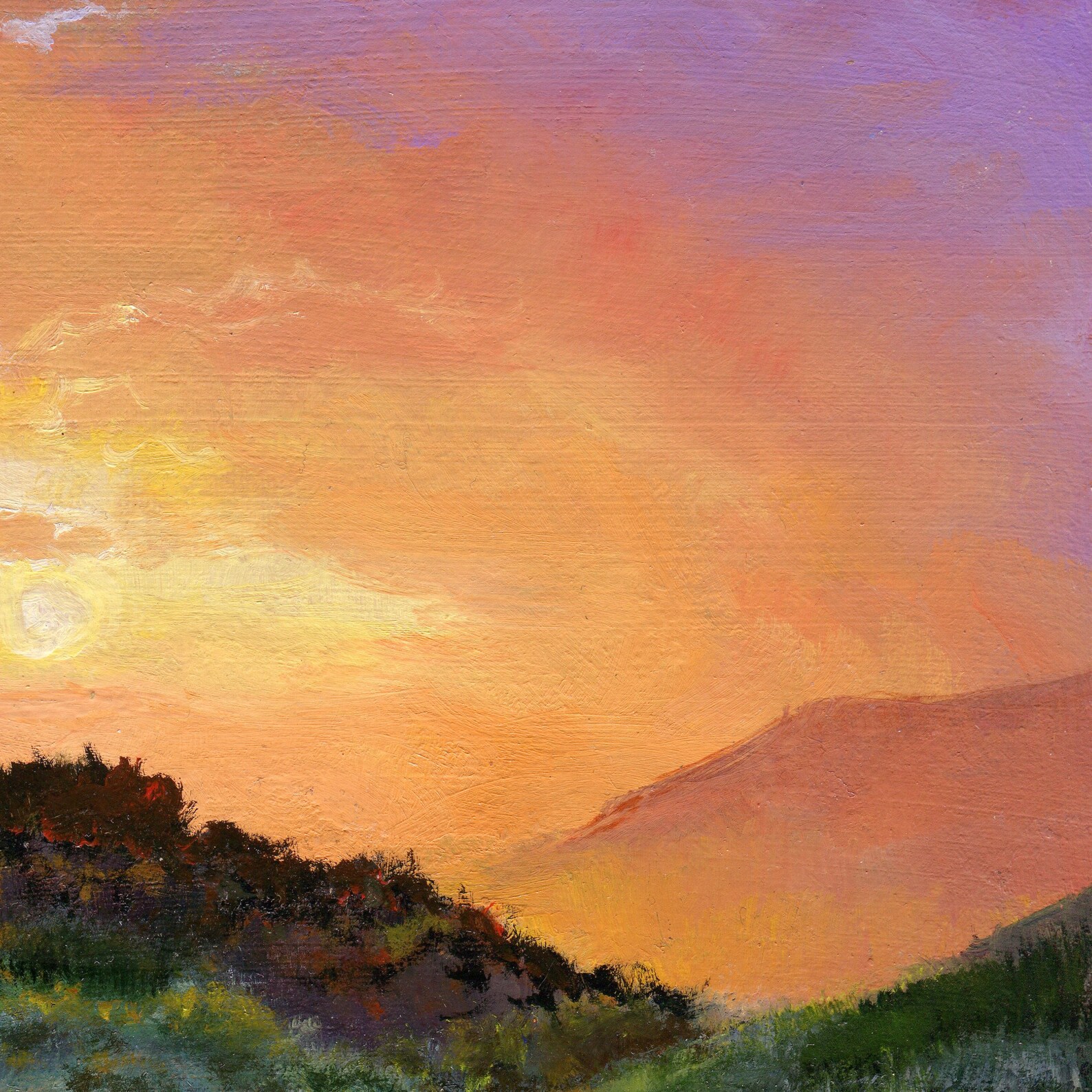 Sunset Landscape Oil Painting Original Framed Country - Etsy