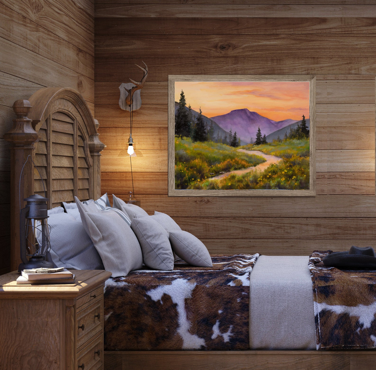Montana Landscape Art PRINT, Creek Mountainscape Art, River Forest Wild ...