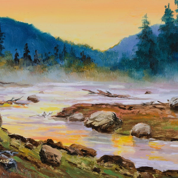 Yellowstone National Park River Paintings - Etsy