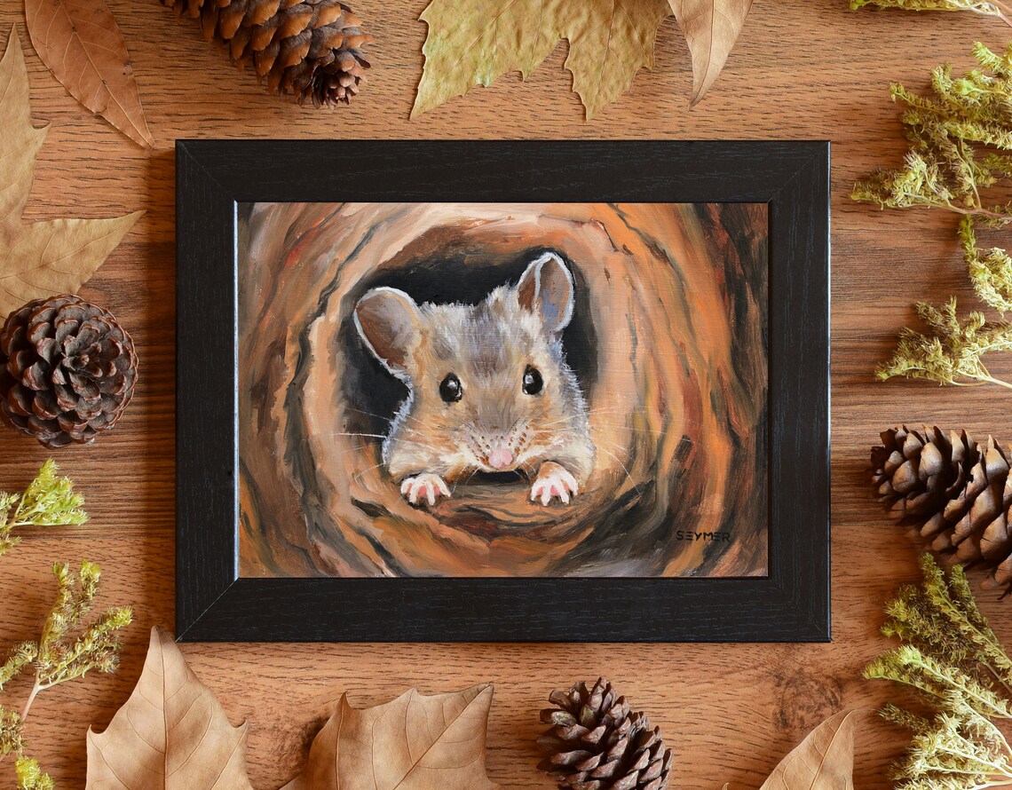 Small Mouse ORIGINAL Painting Nice Rat Oil Painting Mouse in - Etsy