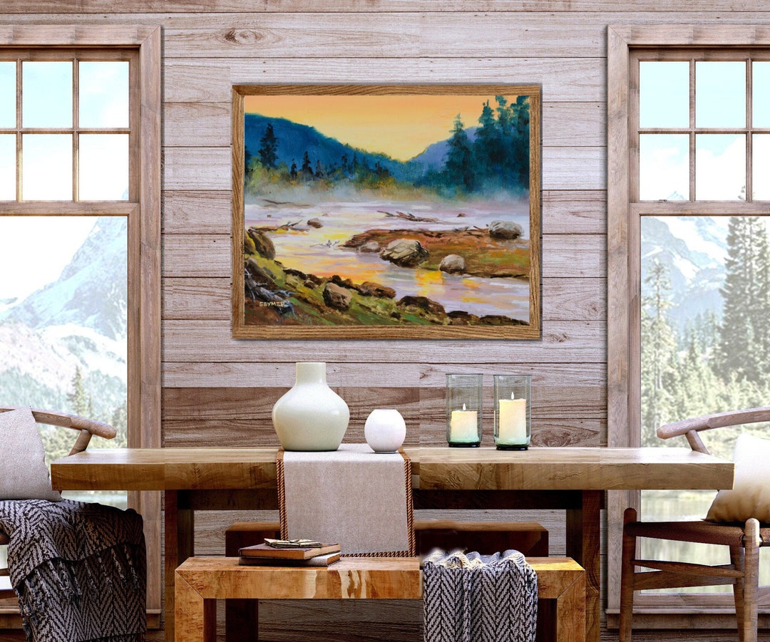 Yellowstone Painting PRINT, Montana Artwork, Montana Gift Madison River ...