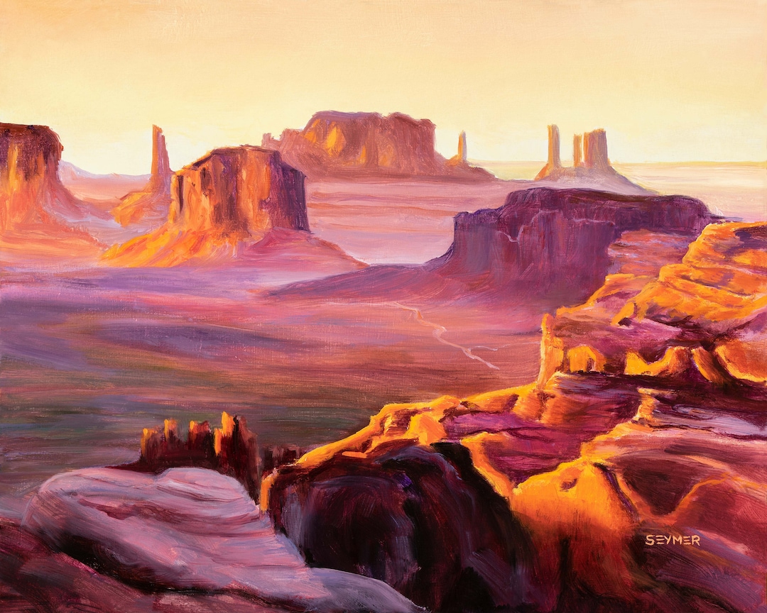 Monument Valley ORIGINAL Painting, Monument Valley Landscape Wall Art ...