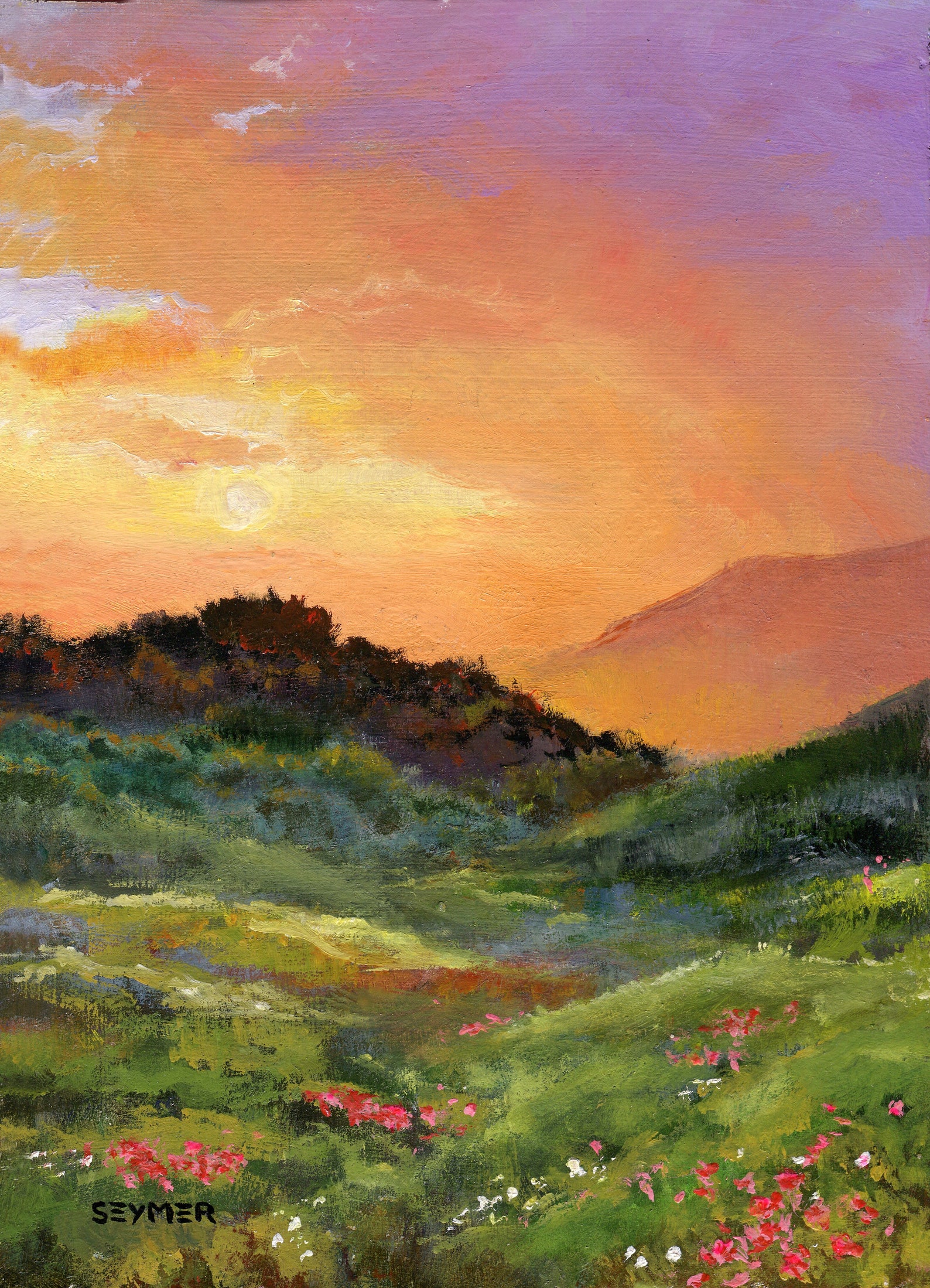 Sunset Landscape Oil Painting Original Framed Country - Etsy