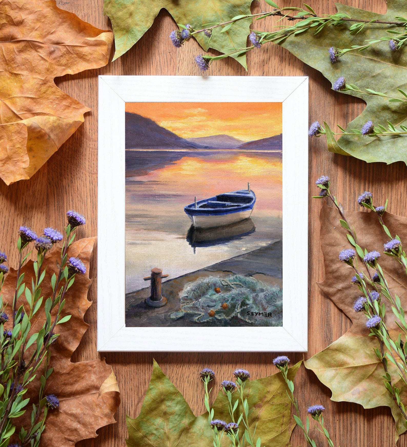 Boat Dock ORIGINAL Painting Fishing Boat Landscape Dock - Etsy