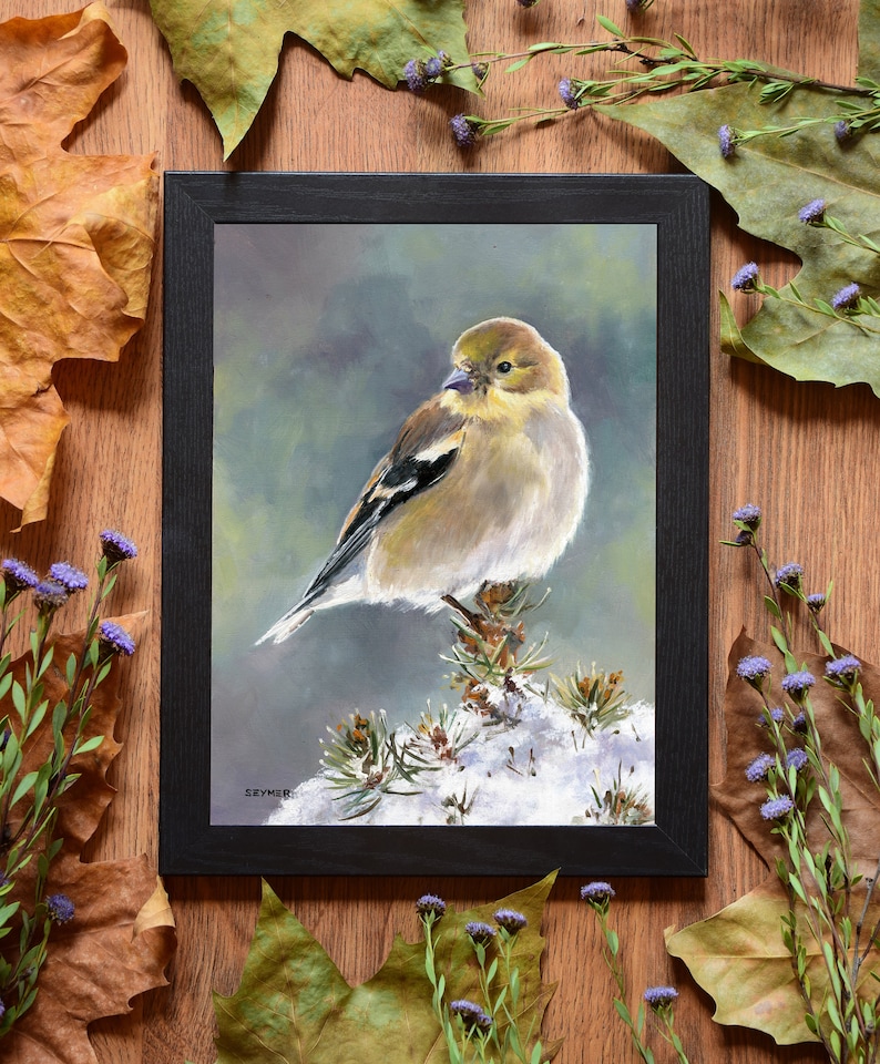 Goldfinch ORIGINAL Painting Realistic Bird Artwork Animal - Etsy