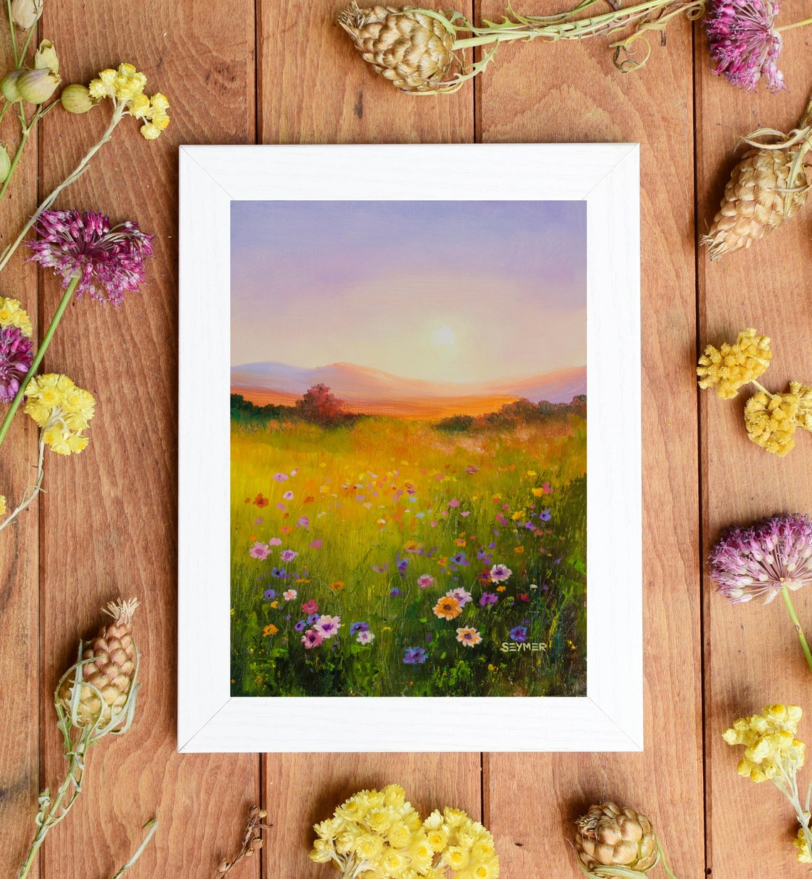 Meadow Landscape Painting ORIGINAL Living Room Decor Floral - Etsy