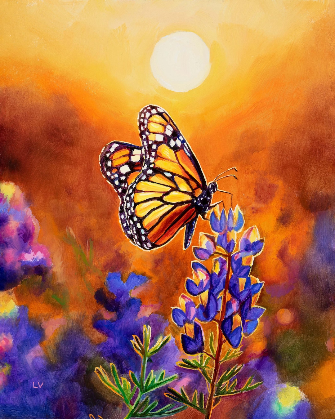 Monarch Butterfly With Bluebonnets ORIGINAL Painting, Butterflies and ...