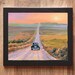 Road Car ORIGINAL Oil Painting, Car in Sunset Landscape, Road Field ...