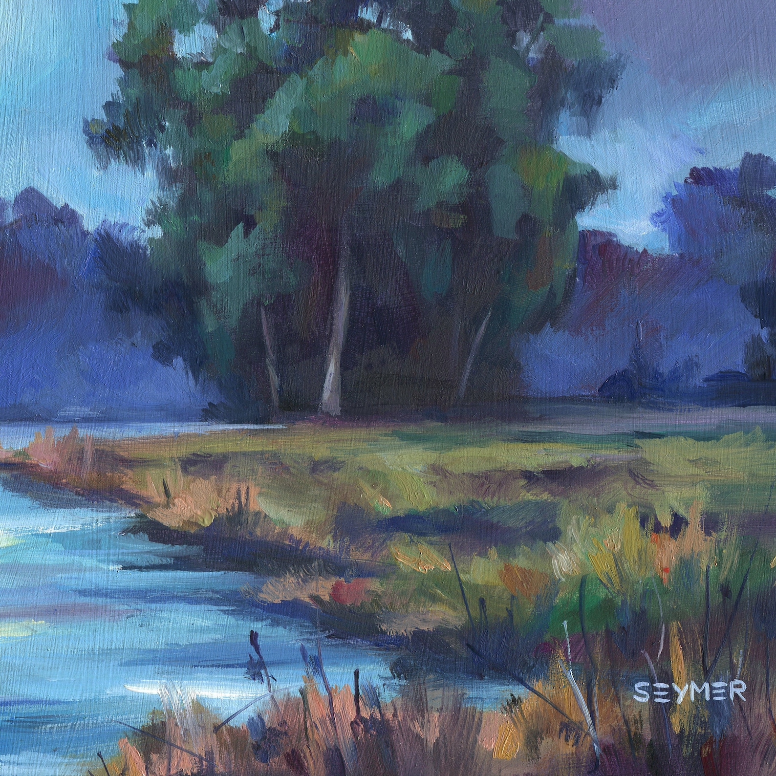 Night River Painting ORIGINAL Nocturne Landscape River - Etsy