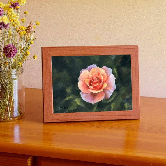 Small Signed Vintage Oil Painting Of Roses Flowers - munimoro.gob.pe