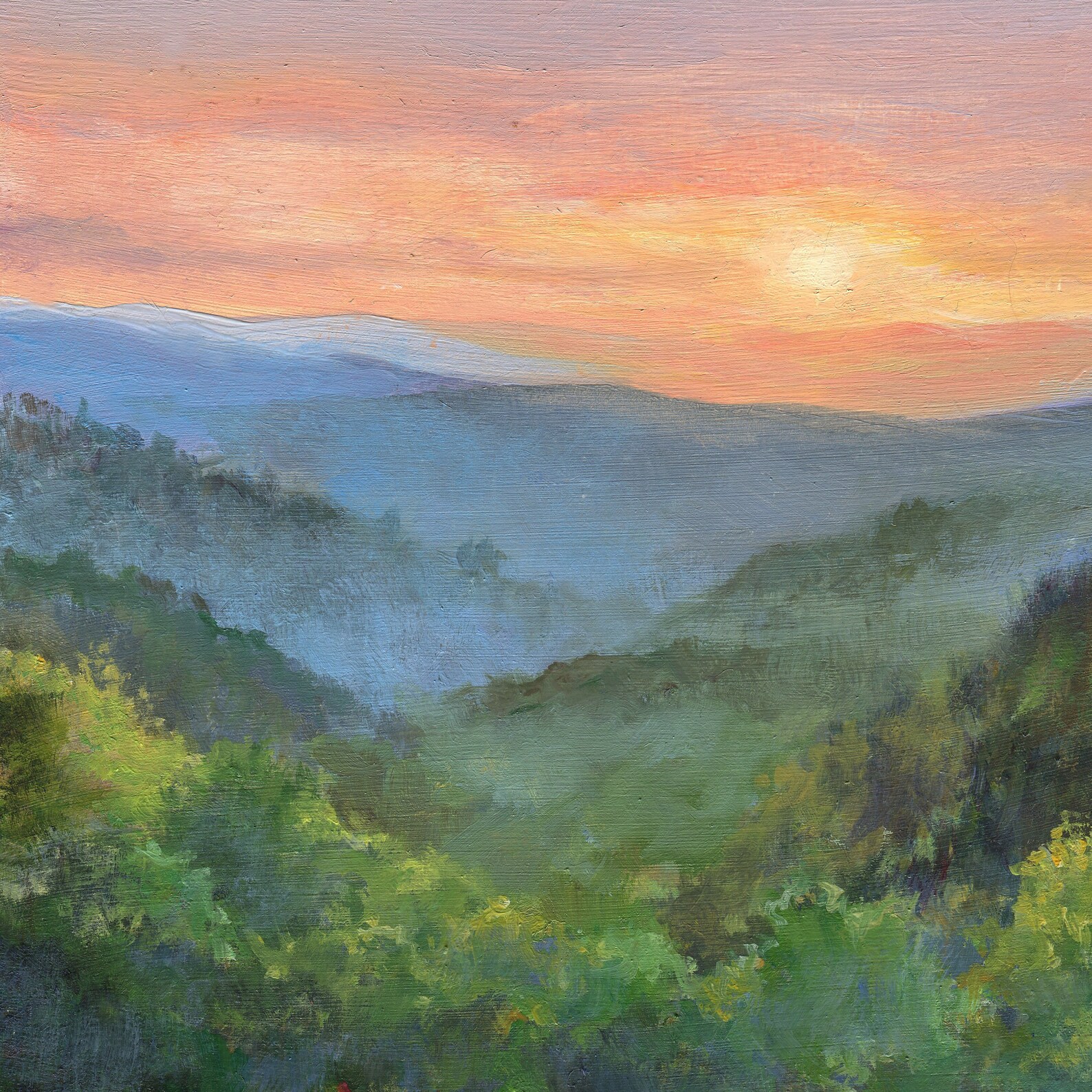 Blue Ridge Oil Painting Print Mountains Panoramic Wall Print - Etsy