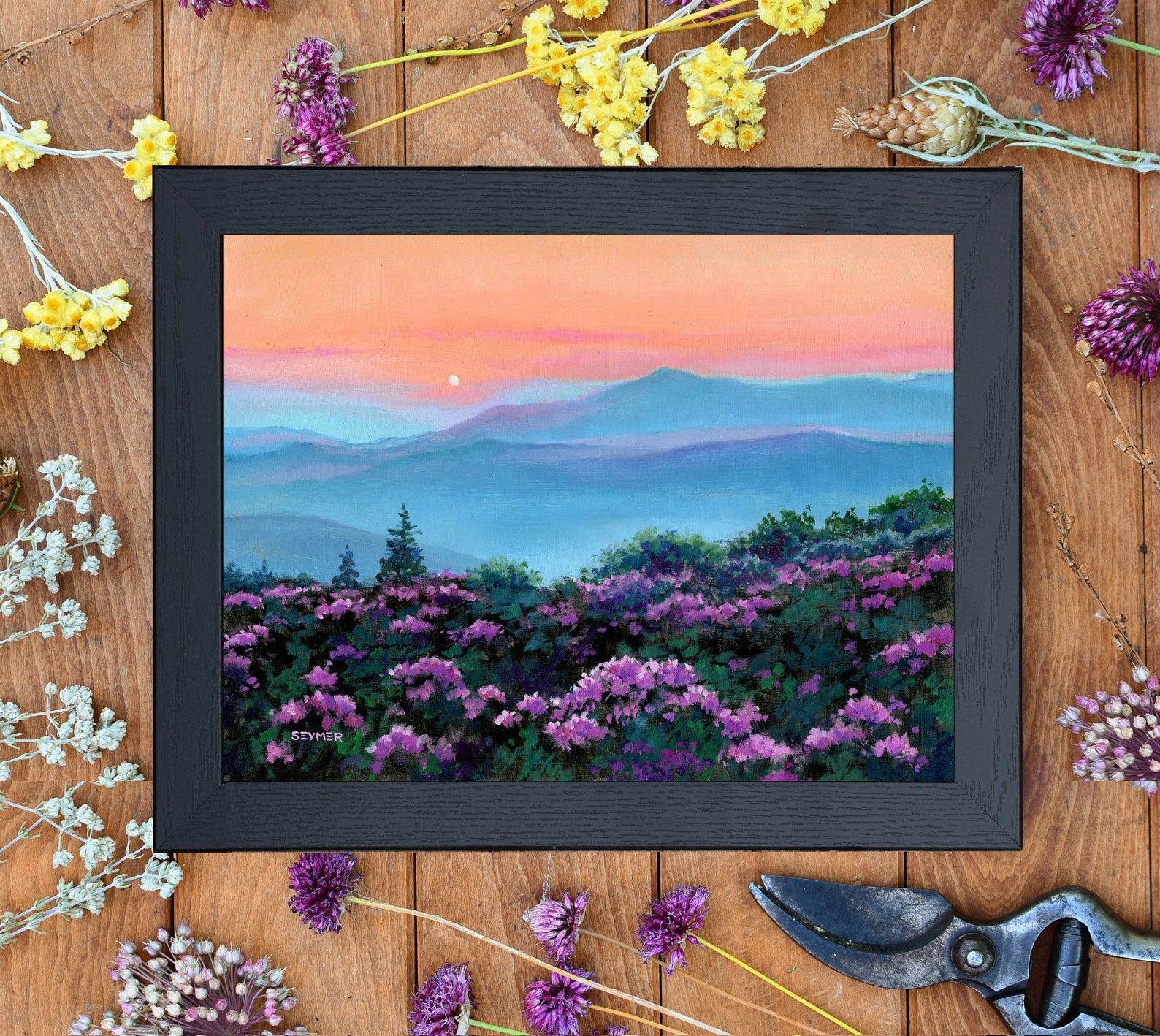 Blue Ridge Mountains ORIGINAL Painting, Virginia Landscape Wall Art ...