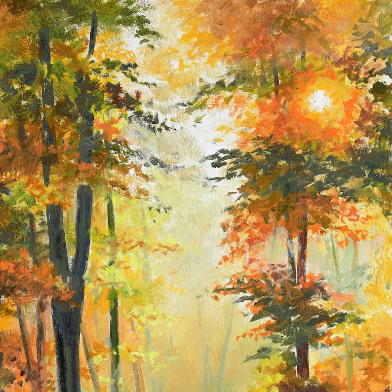 Fall Forest Oil Painting ORIGINAL Autumn Forest Artwork - Etsy