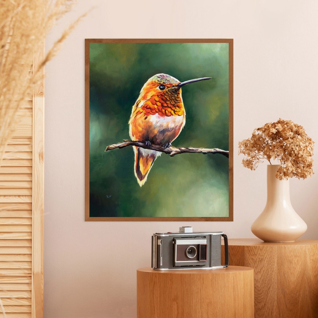 Rufous Hummingbird PRINT, Backyard Bird Painting, Hummingbird Poster ...