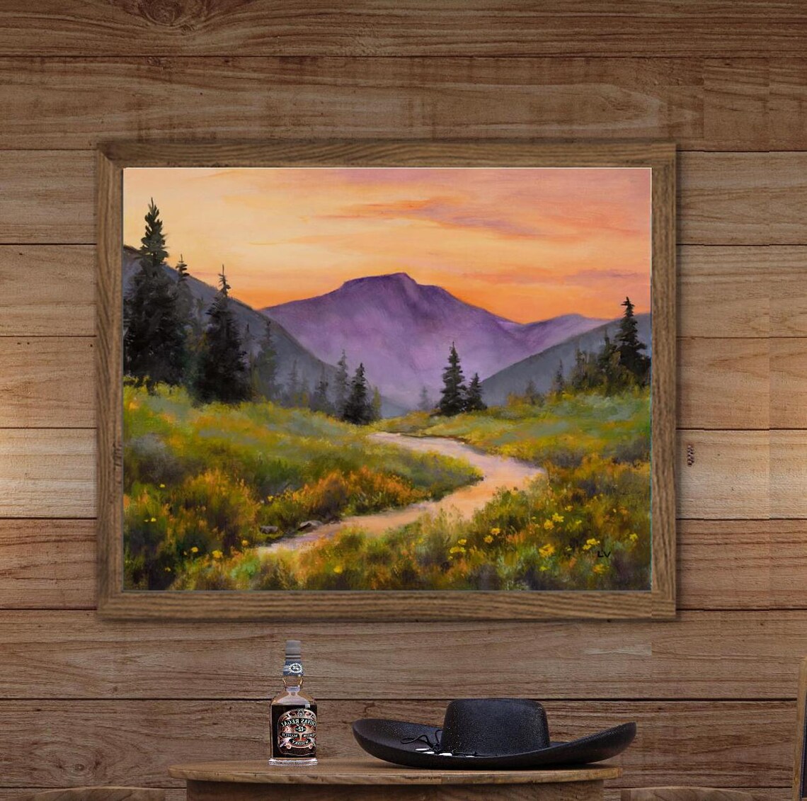 Montana Landscape Art PRINT, Creek Mountainscape Art, River Forest Wild ...