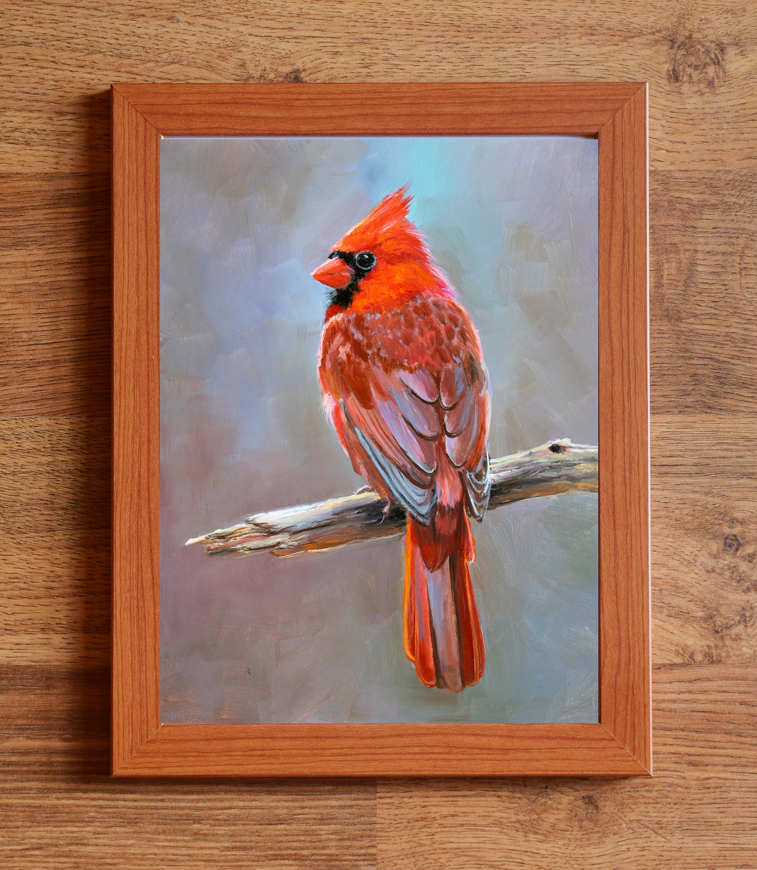 Cardinal Bird ORIGINAL Oil Painting, Northern Cardinal Art, Realistic ...