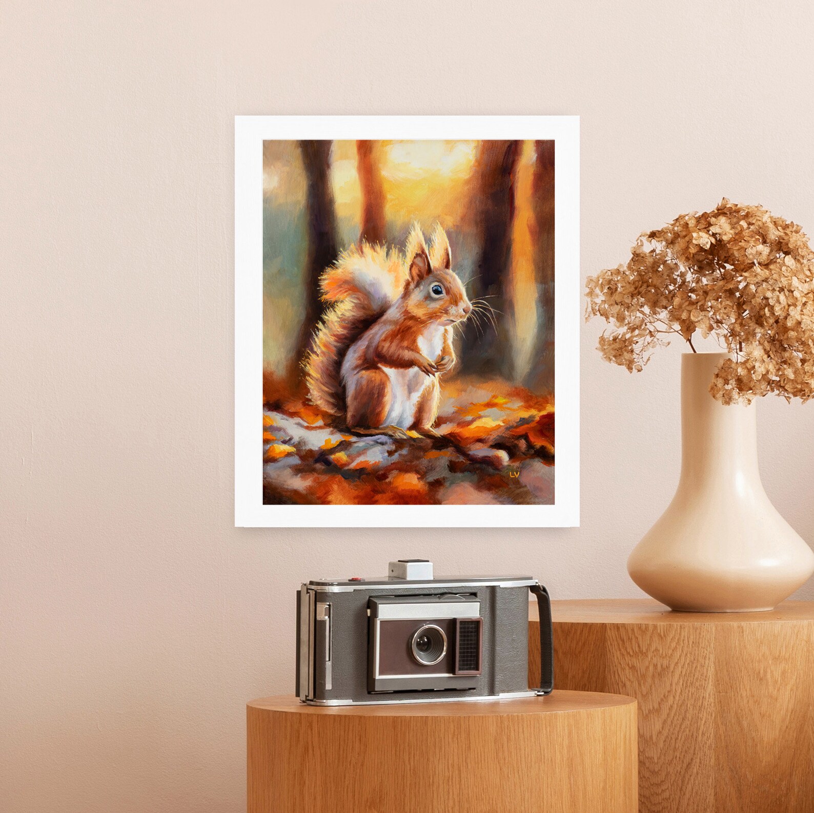 Red Squirrel Oil Painting ORIGINAL, Small Forest Animal Artwork ...