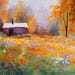 ORIGINAL Rural Art Farm, Sheep Pastoral Field Scene, Countryside ...