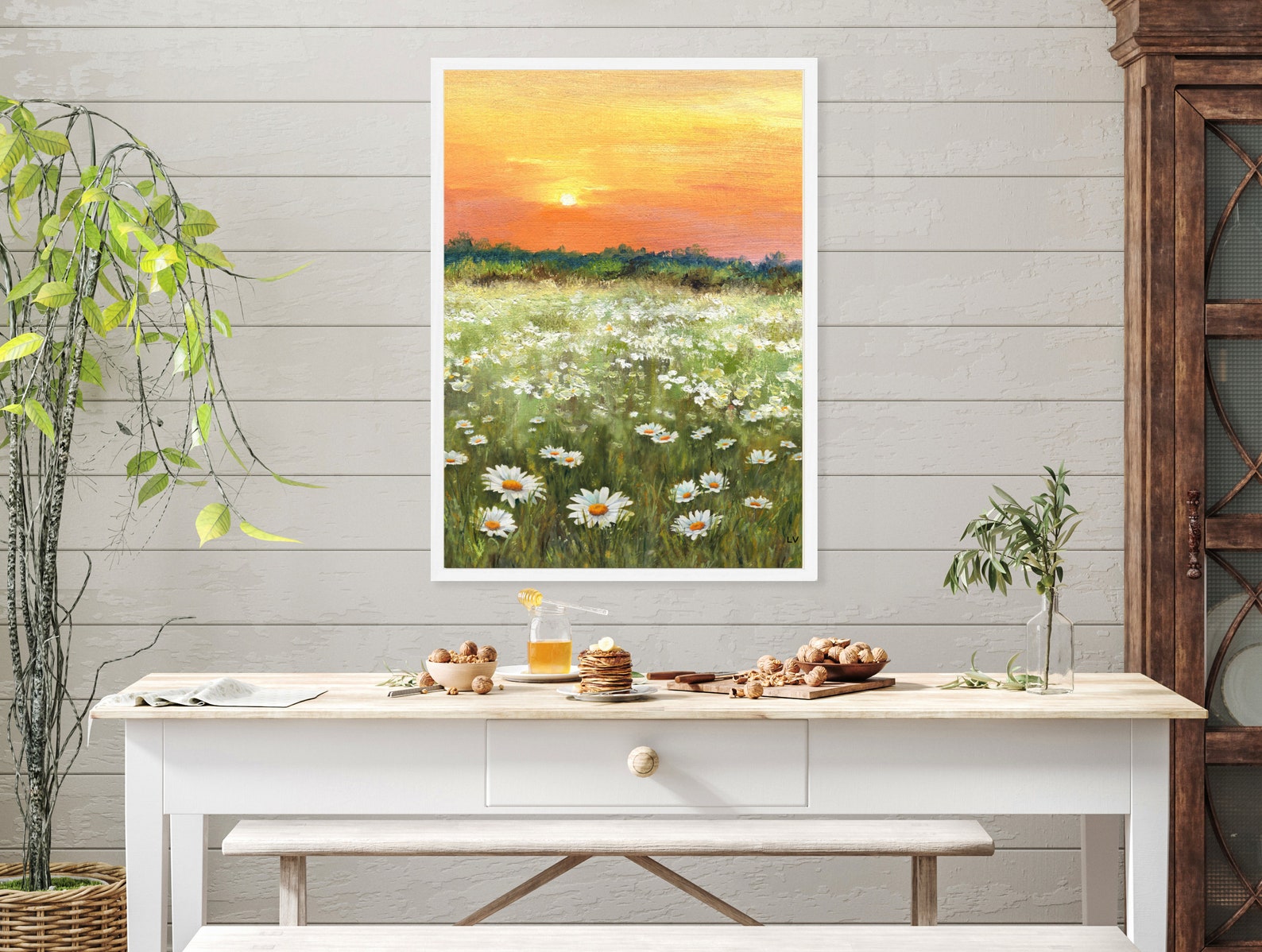 Wildflower Art PRINT Daisy Field Artwork Floral Spring Art Meadow ...