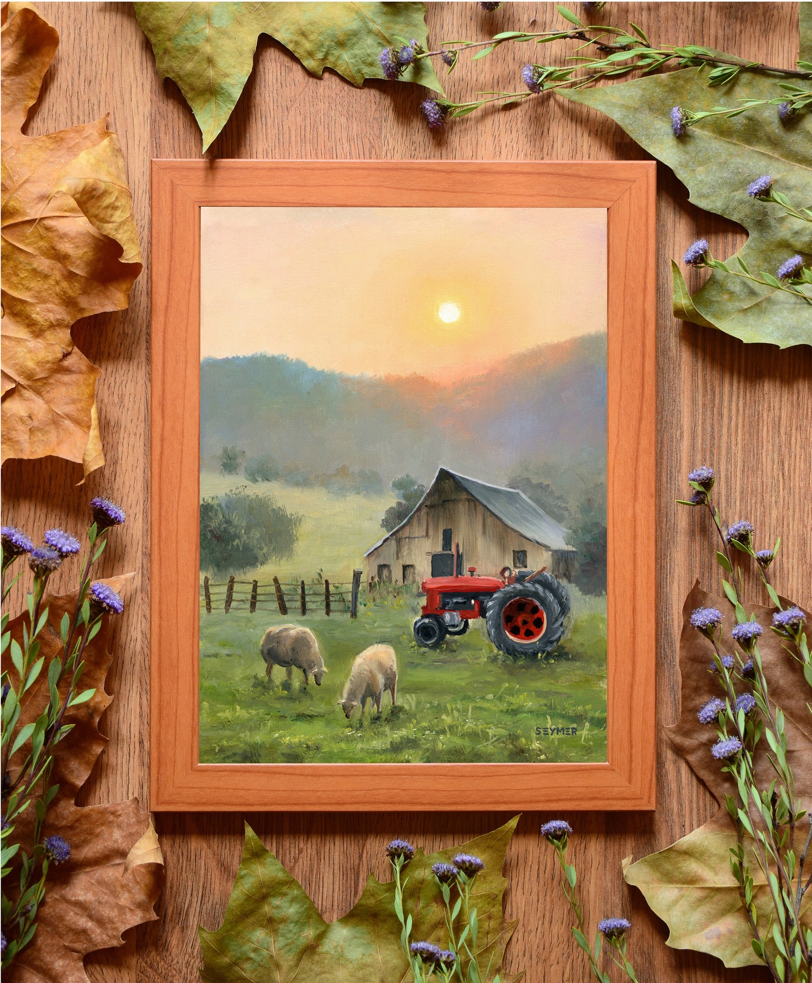 Farm Painting Country House Original, Barn Landscape Art, Rural Life ...