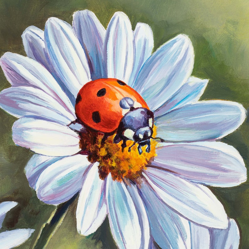ORIGINAL Ladybug Painting Ladybird Oil Painting Framed - Etsy