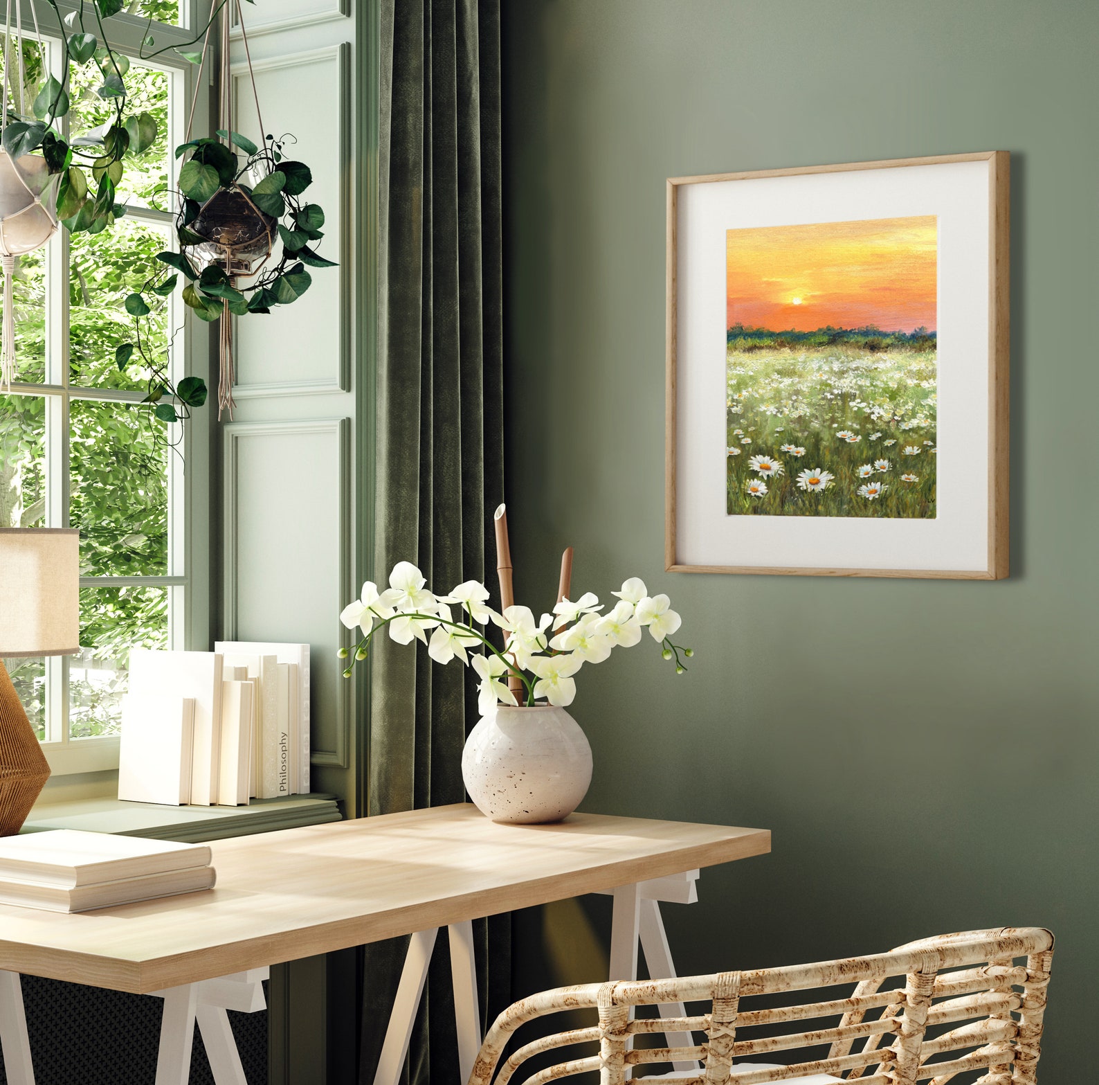 Wildflower Art PRINT Daisy Field Artwork Floral Spring Art Meadow ...