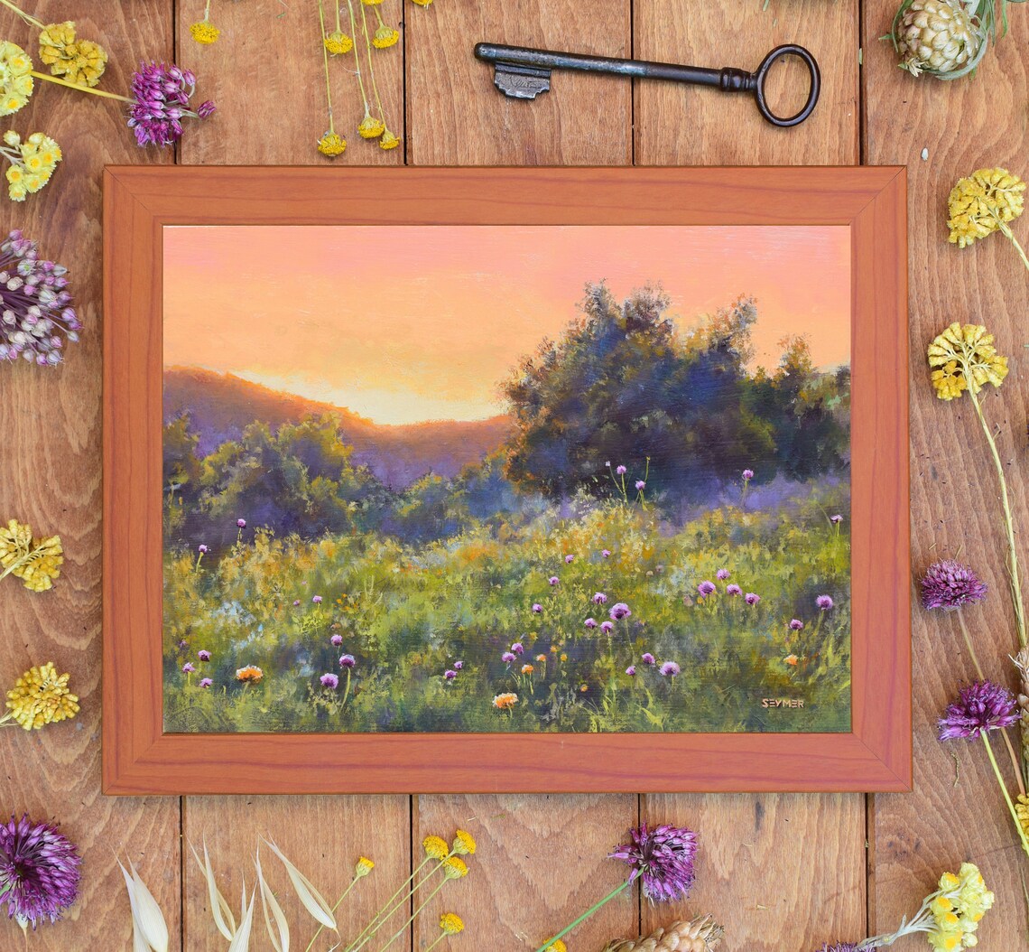 Wildflowers Spring Original Painting Field Landscape Oil - Etsy
