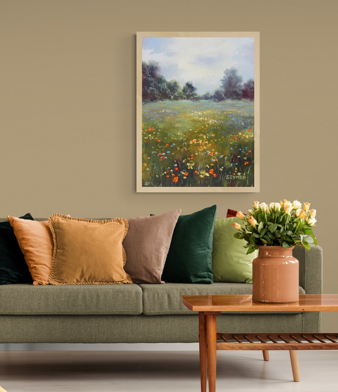 Spring Field of Flowers Art PRINT Soft Landscape Wall Print - Etsy
