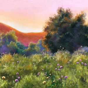 Wildflowers Spring ORIGINAL Painting, Field Landscape Oil Painting ...