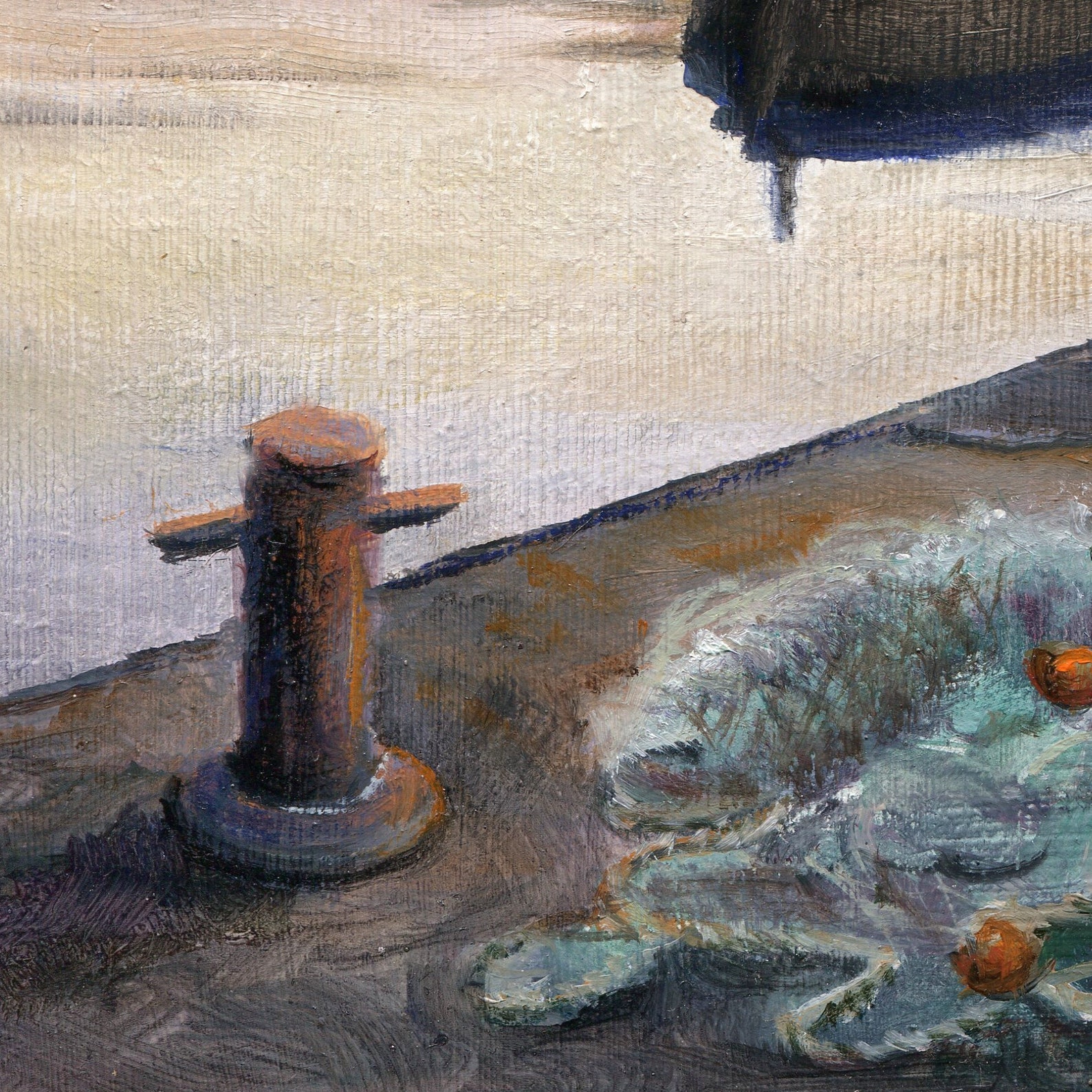 Boat Dock ORIGINAL Painting, Fishing Boat Landscape, Dock Sunset ...