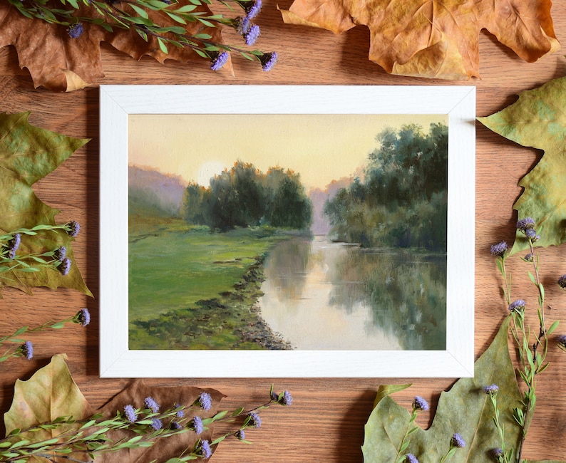 Forest River Art ORIGINAL Vintage Nature Oil Painting - Etsy
