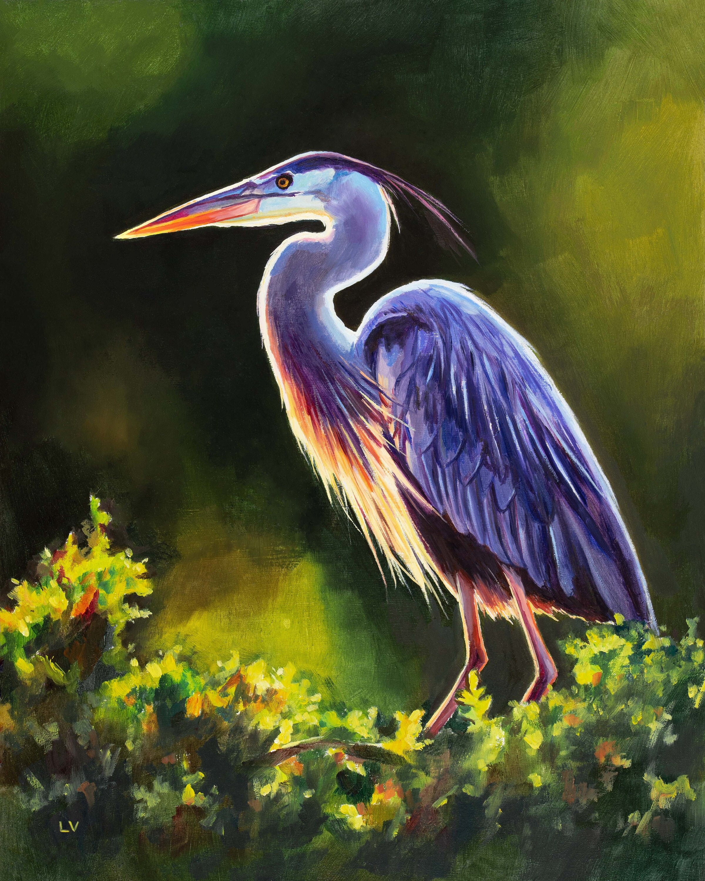 Heron Oil Painting