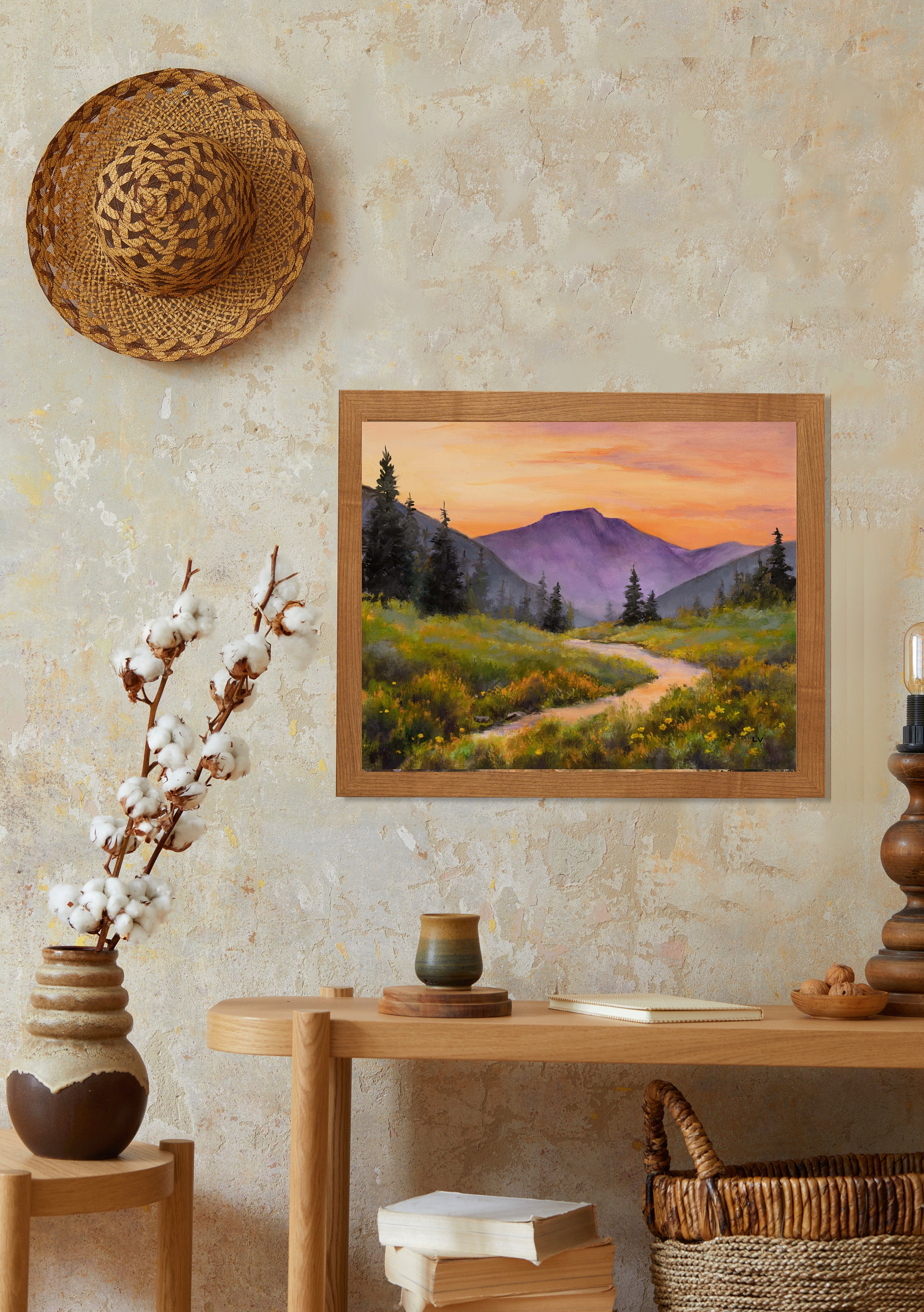 Montana Landscape Art PRINT, Creek Mountainscape Art, River Forest Wild ...