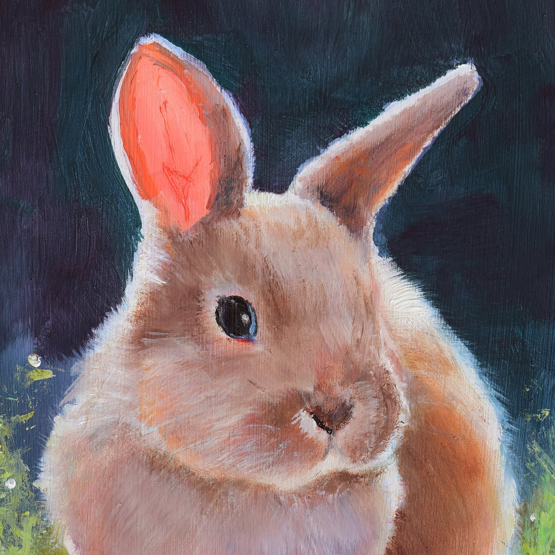Rabbit Painting ORIGINAL Rabbit Lover Gift Small Framed - Etsy