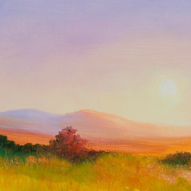 Meadow Landscape Painting ORIGINAL Living Room Decor Floral - Etsy