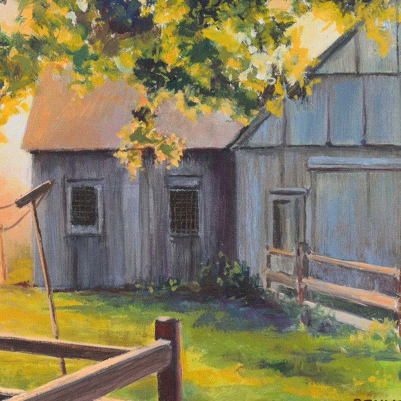 Barn Landscape Painting Farm Oil Painting Original Rural - Etsy