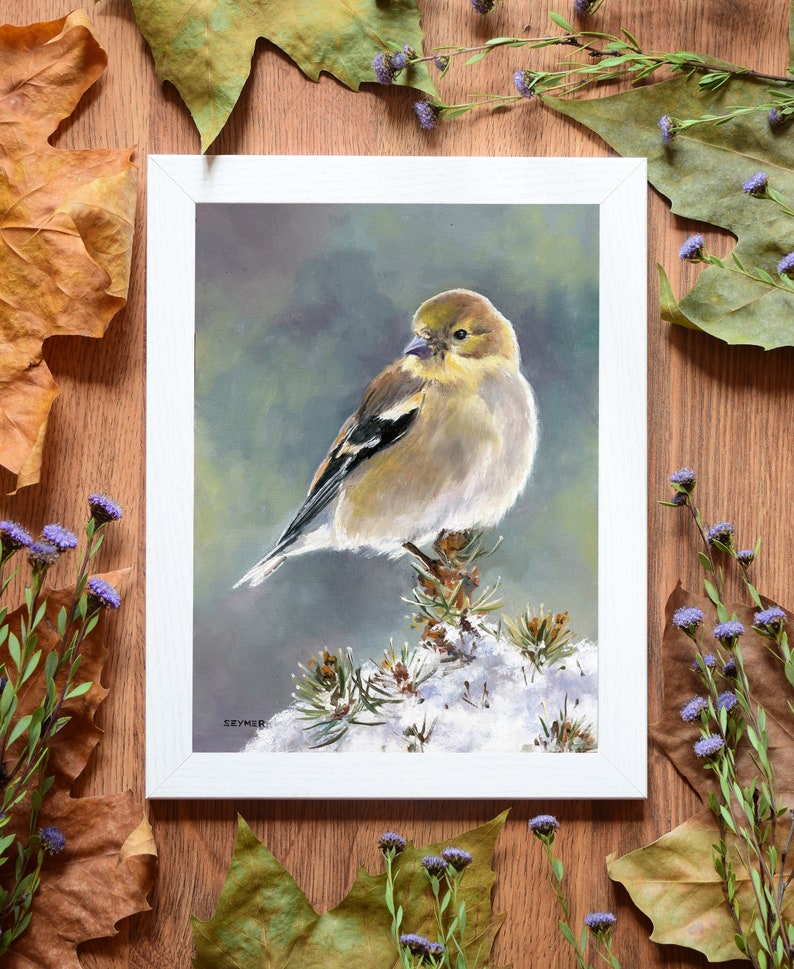 Goldfinch ORIGINAL Painting Realistic Bird Artwork Animal - Etsy
