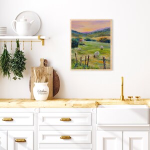 Prairie Art PRINT Country Landscape Farmhouse Rural Art Red Barn Valley ...