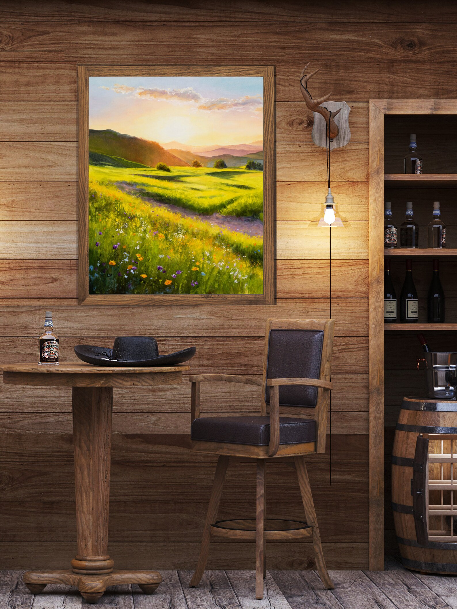 Crop Field Oil Painting ORIGINAL, Harvest Country Rural Landscape, Oat ...
