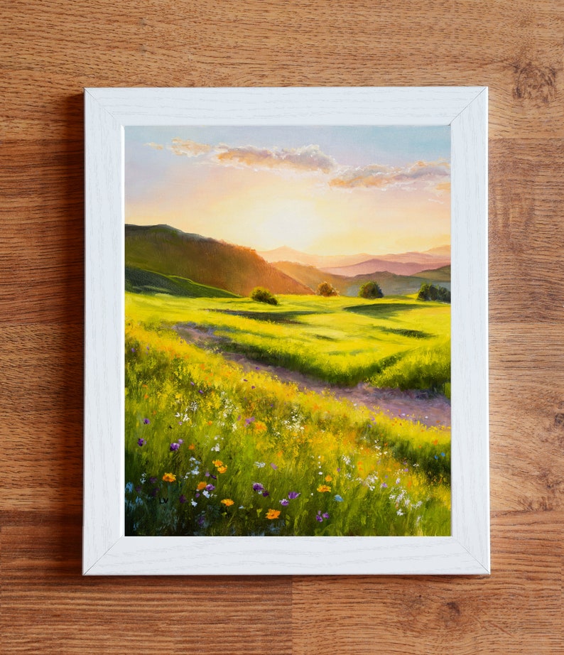 Crop Field Oil Painting ORIGINAL, Harvest Country Rural Landscape, Oat ...