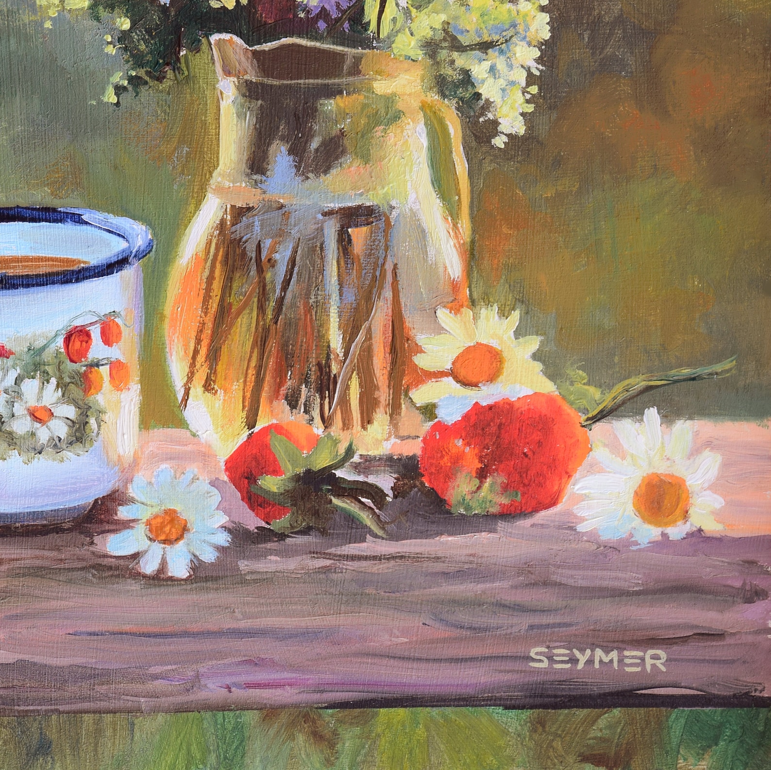 Flower Vase Oil Painting Small Still Life Painting Daisy - Etsy