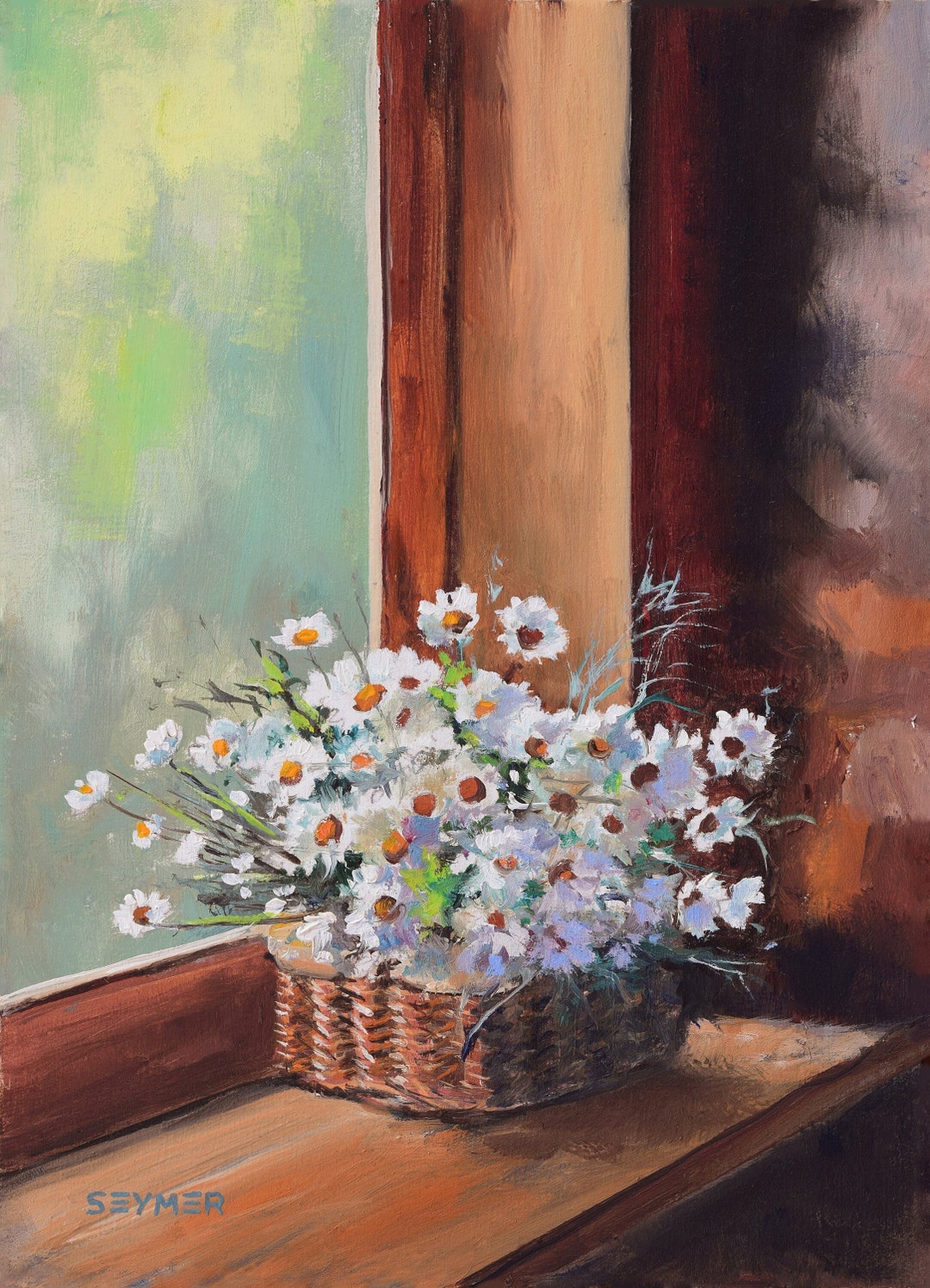 Daisy Painting Still Life ORIGINAL Art, Daisy Flowers Bouquet Painting ...