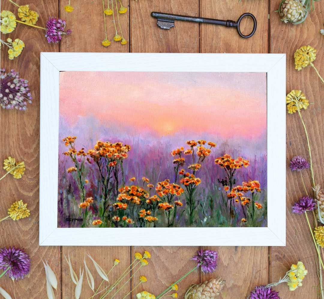 Spring Meadow Art PRINT, Floral Field, Wildflower Wall Art, Living Room ...