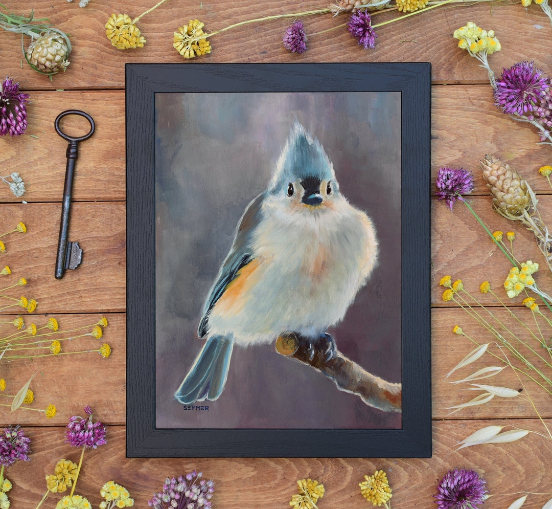 Titmouse Bird Oil Painting ORIGINAL Small Bird Art for - Etsy
