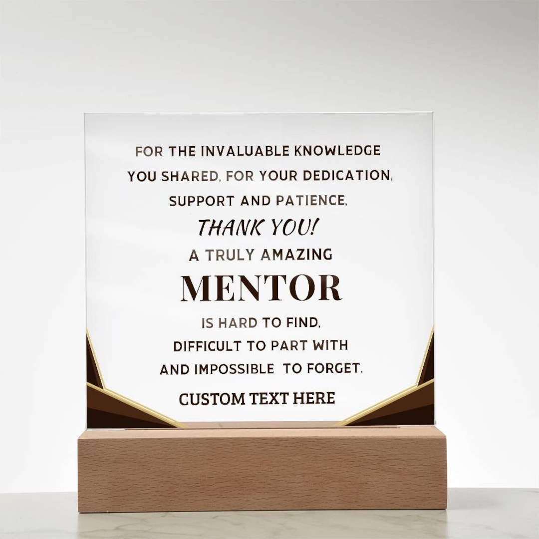 Mentor Gifts Custom Plaque, Appreciation Thank You Gift for Advisor ...