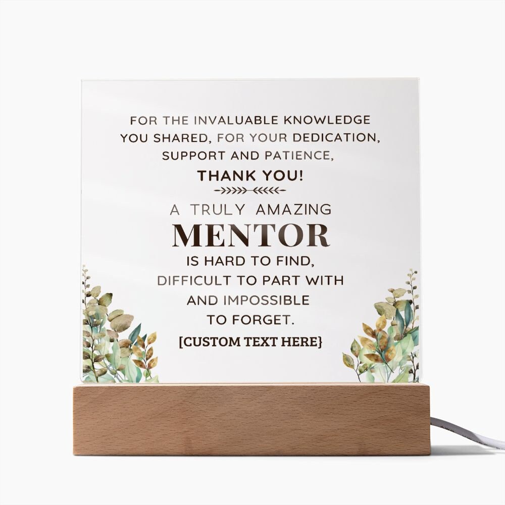 Mentor Appreciation Gifts Custom Plaque With LED Light Option ...