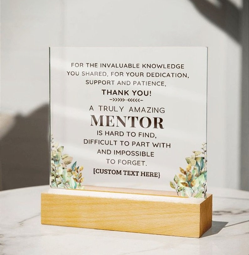 Mentor Appreciation Gifts Custom Plaque With LED Light Option ...