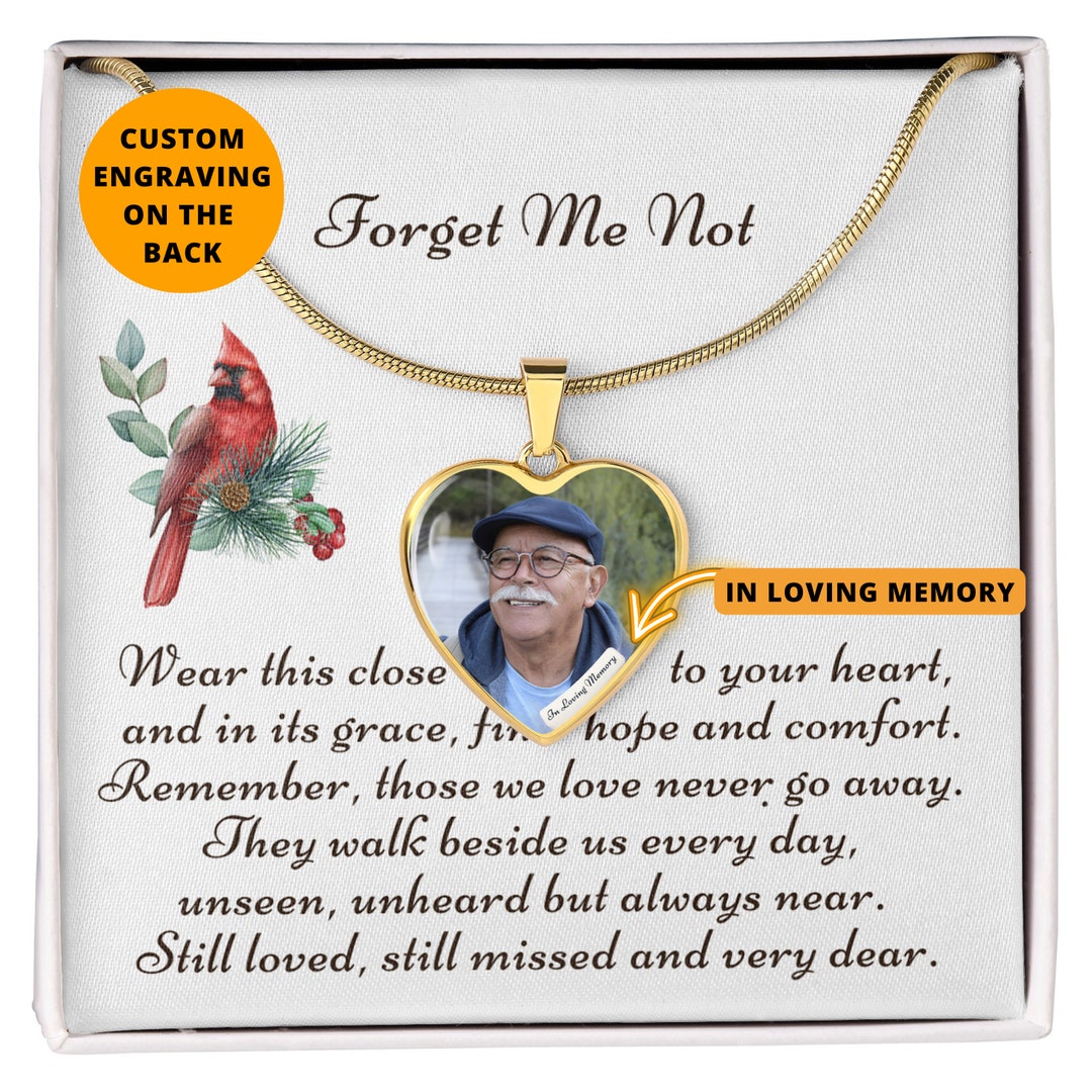 Custom Memorial Necklace Remembrance Jewelry Sympathy Grief Gift ...