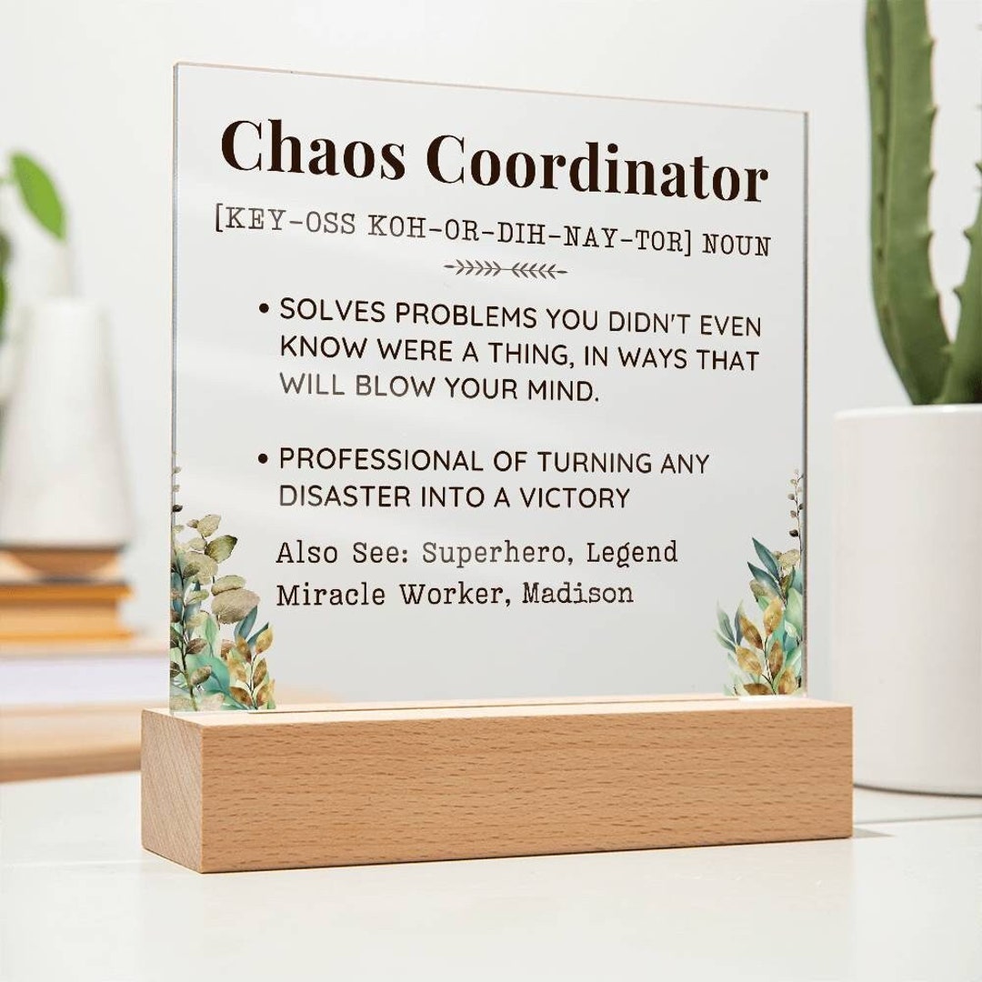 Custom Coworker Appreciation Gift Chaos Coordinator - Etsy