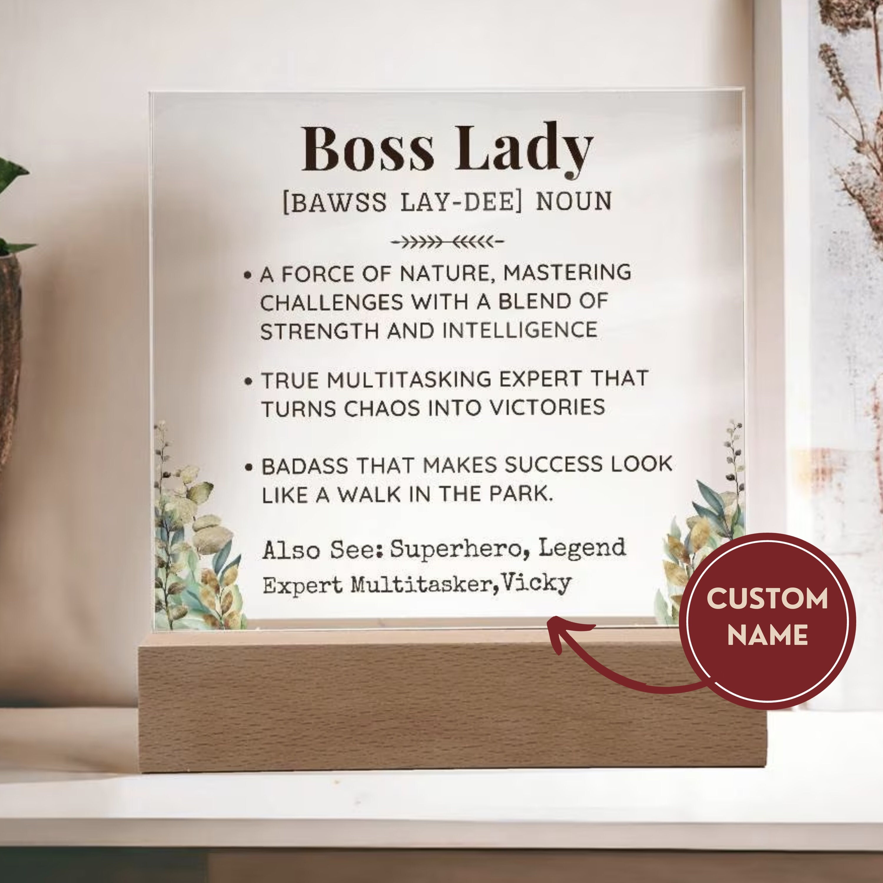 Custom Boss Lady Definition Boss Personalised Appreciation - Etsy